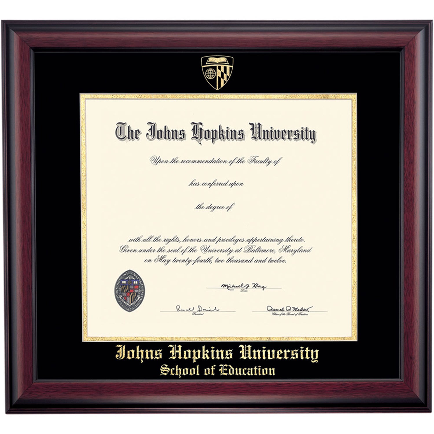 Johns Hopkins Education School Color Traditional Diploma Frame | Dorm ...
