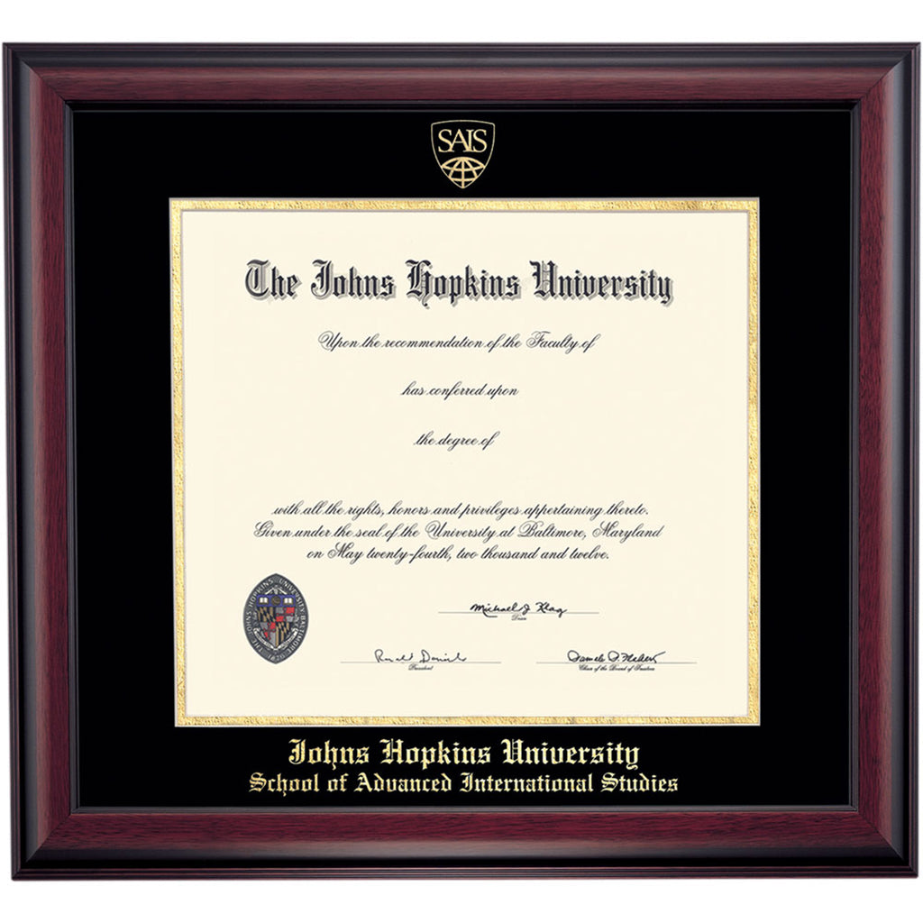 Johns Hopkins SAIS School Color Traditional Diploma Frame | Dorm ...