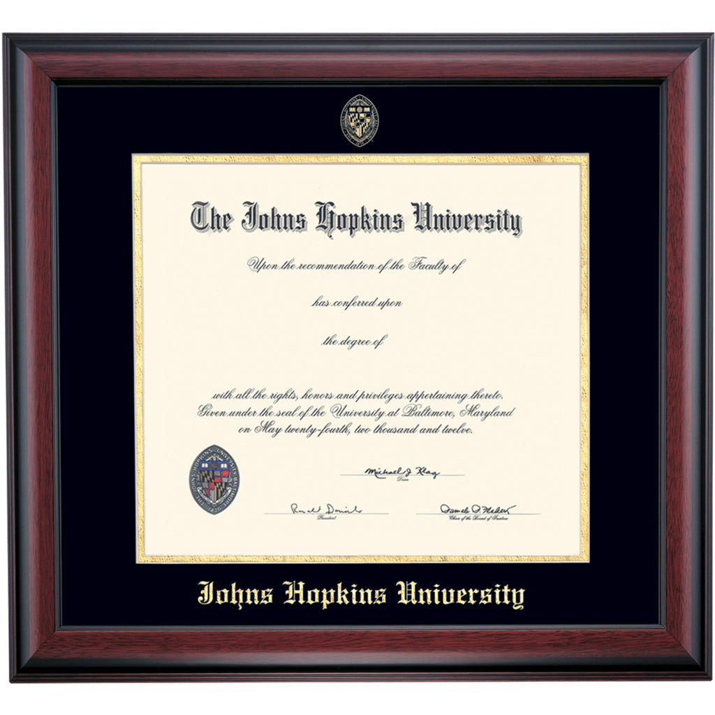 Johns Hopkins School Color Traditional Diploma Frame | Dorm Essentials ...