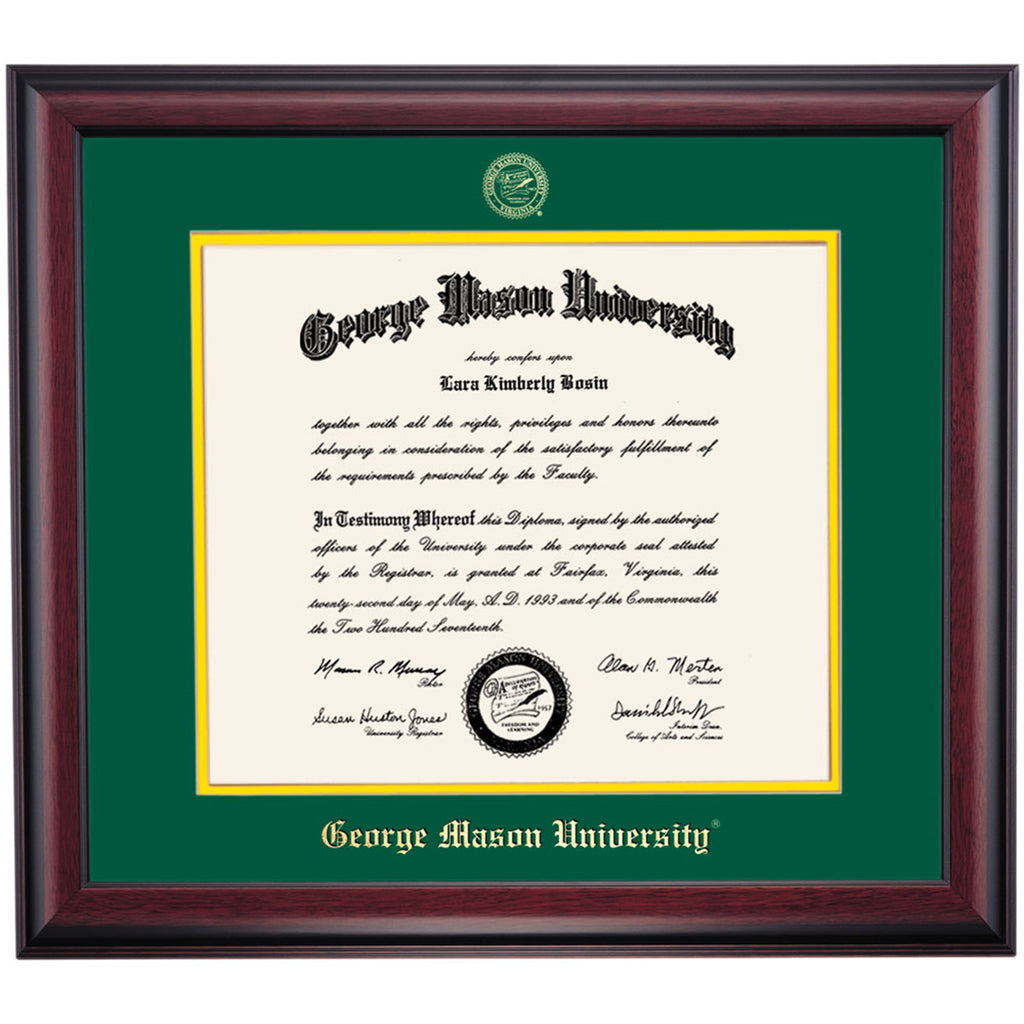 George Mason School Color Traditional for Law Degree Diploma Frame ...