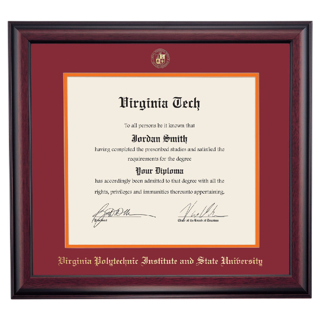 Virginia Tech School Color Traditional Diploma Frame | College Shop ...