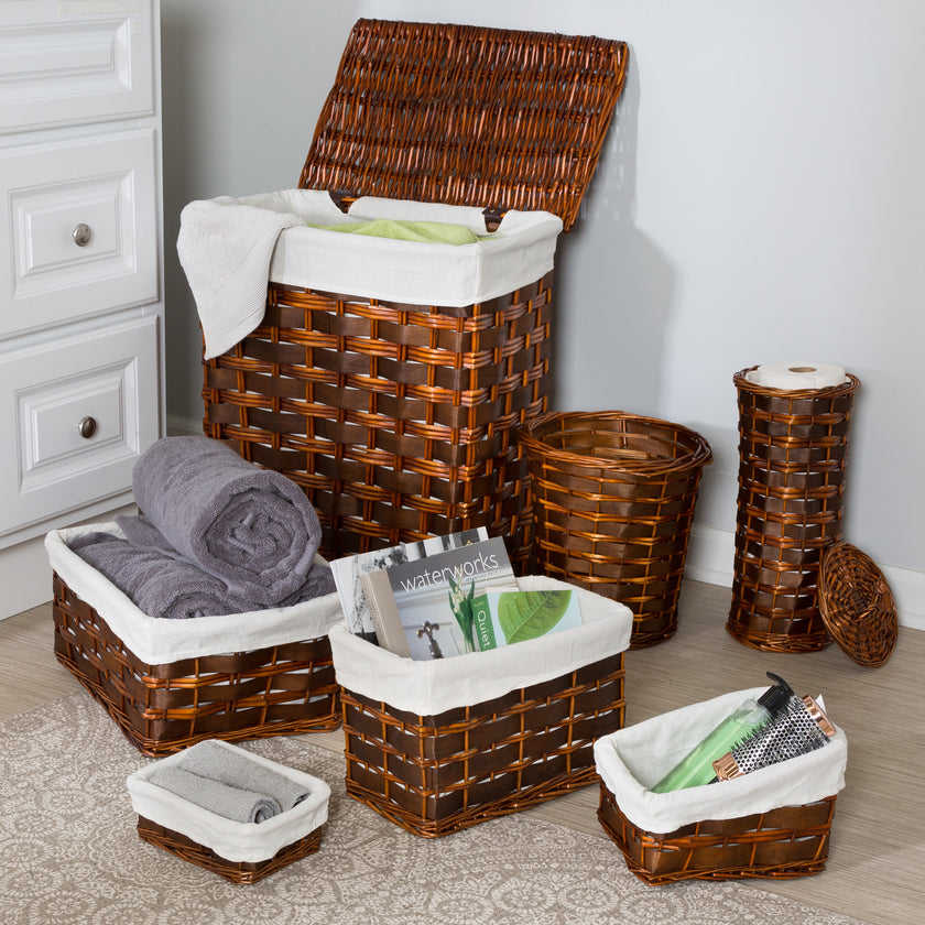 7-Piece Wicker Hamper and Bath Combo Set | Dorm Essentials - Dormify