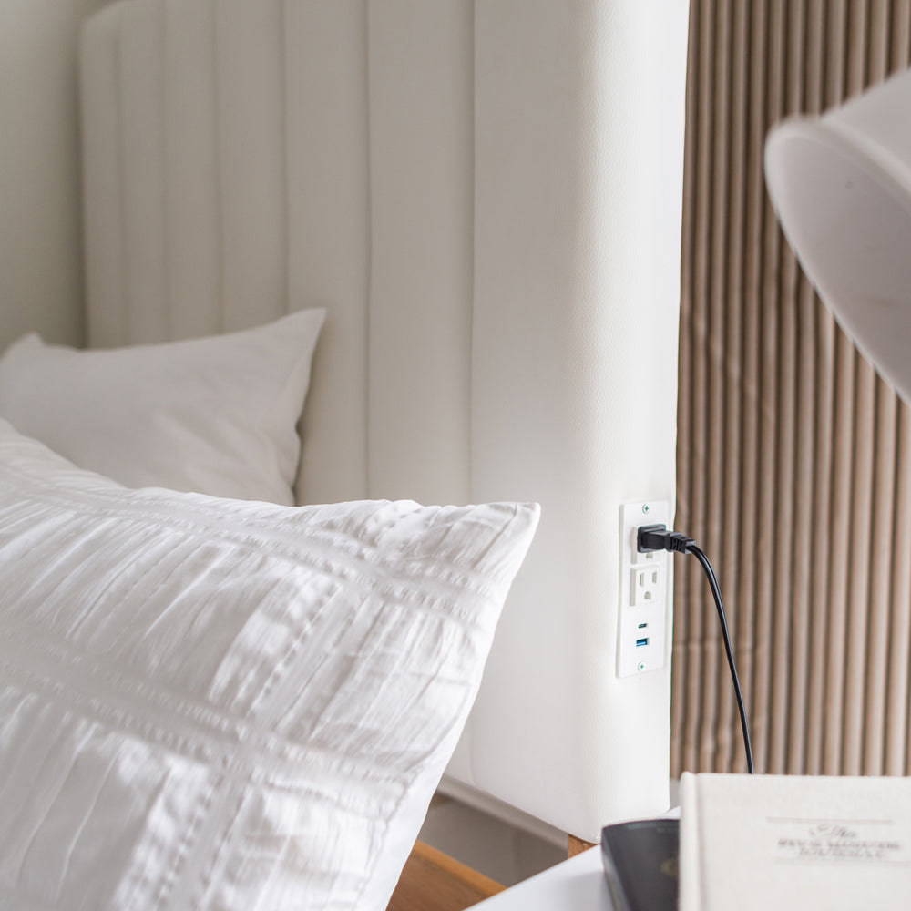 Colbie Charging Channeled Headboard | Dorm Essentials – Dormify