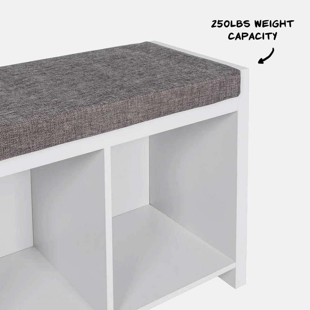 Cube Organizer Bench with Shoe Storage and Seat Cushion | Dorm ...