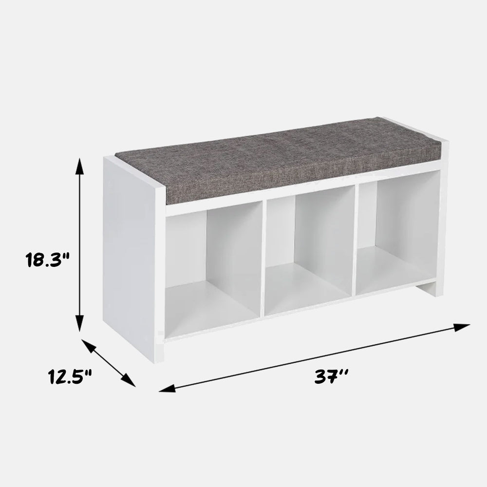 Cube Organizer Bench with Shoe Storage and Seat Cushion | Dorm ...