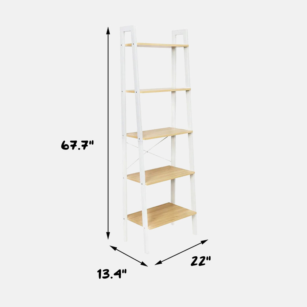5 Tier Wood and Metal A-Frame Ladder Shelf | Dorm Essentials – Dormify