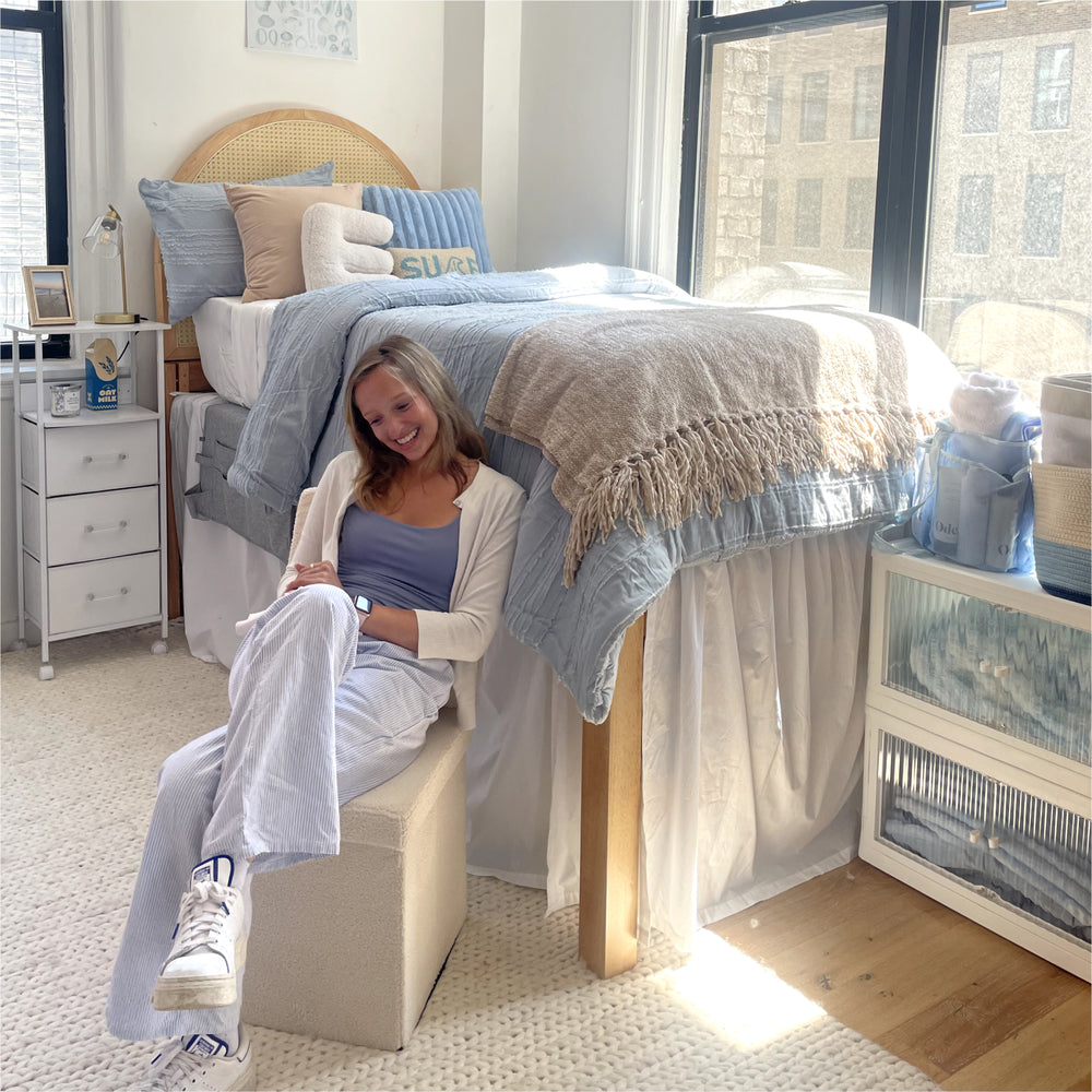 Dormify Eyelash Fringe Comforter And Sham Set Dorm Essentials Dormify