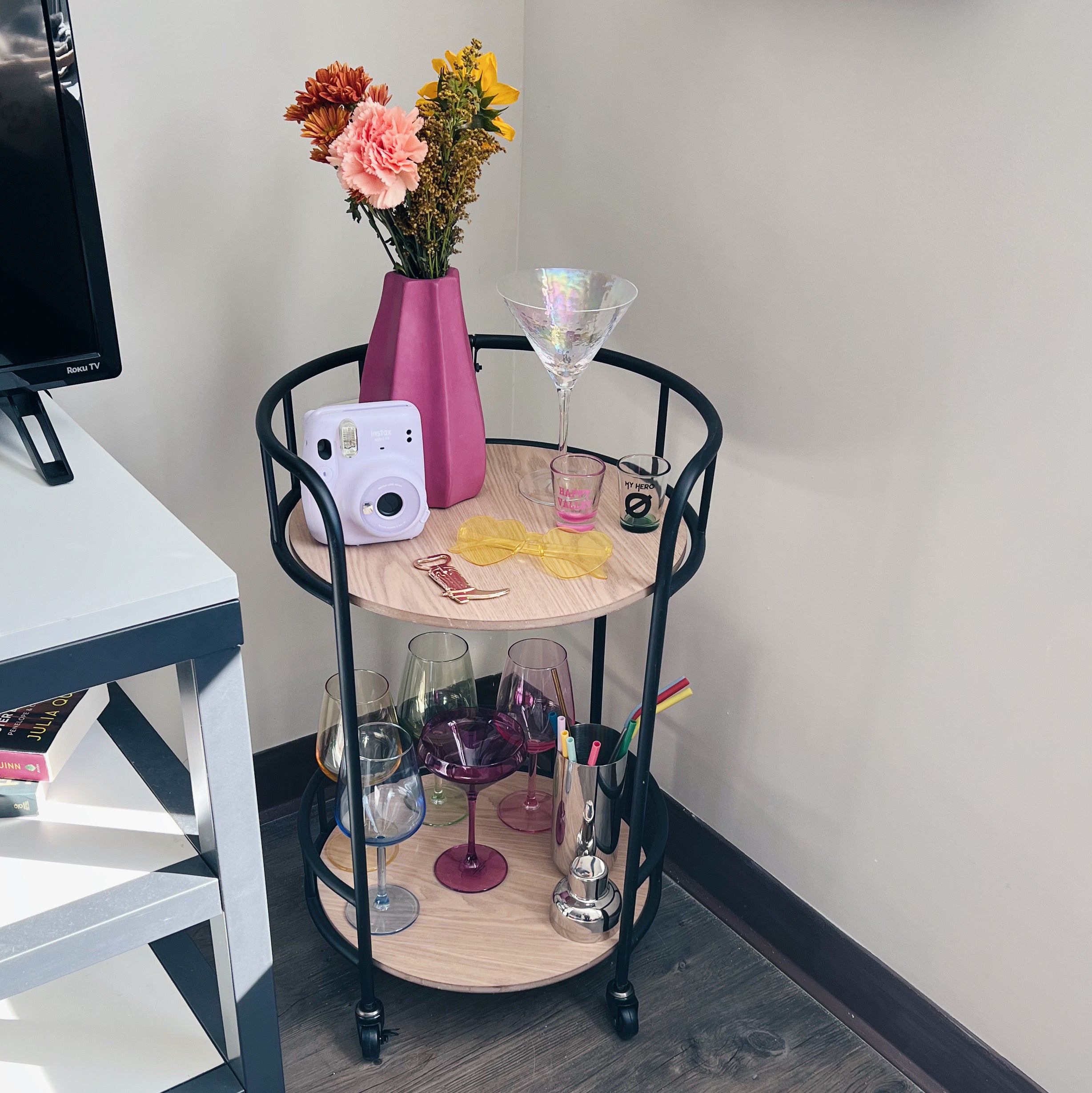 2-Tier Rolling Side Table | Dorm Essentials - Dormify