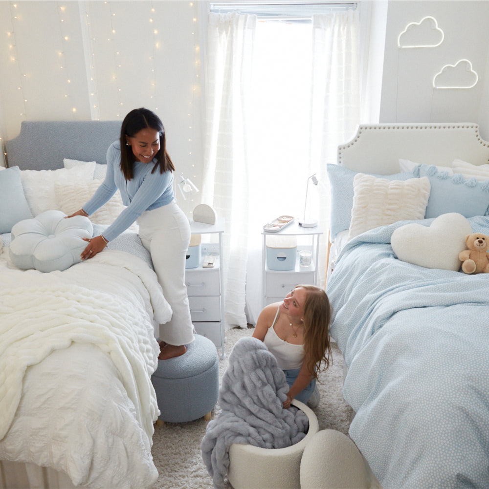 Livvy Boucle Storage Ottoman | Dorm Essentials – Dormify