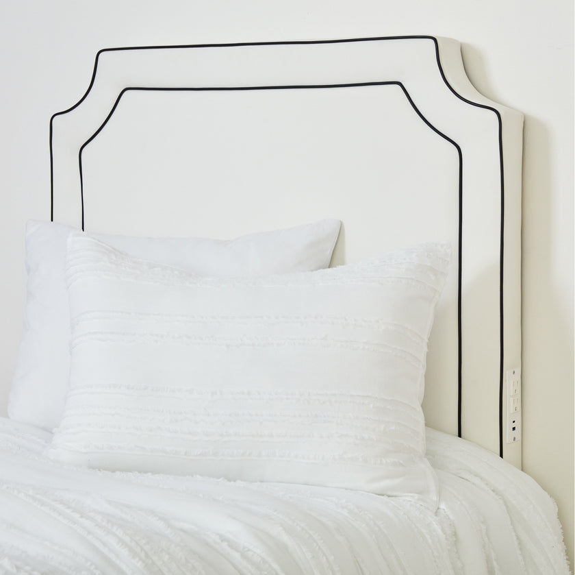 Emily Charging Piped Headboard | Dorm Essentials - Dormify