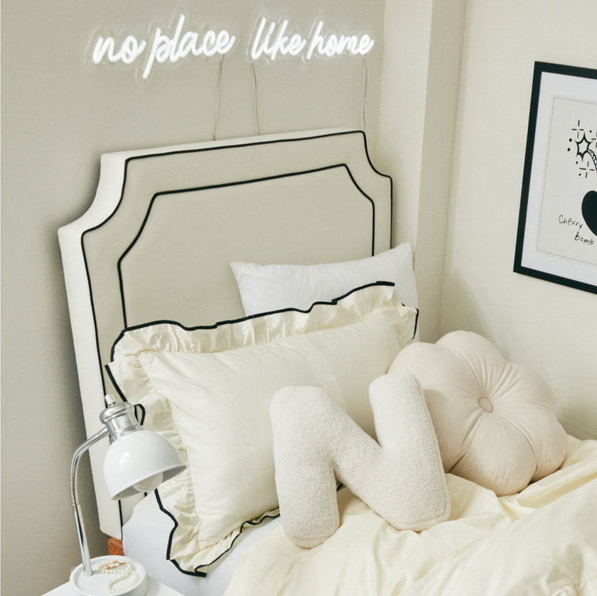 Emily Charging Piped Headboard | Dorm Essentials - Dormify