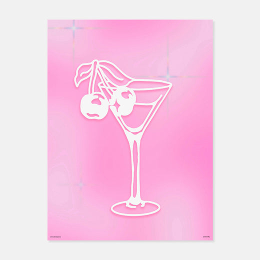 Cherry Martini Glass Print By Creative Jawns | Dorm Essentials – Dormify
