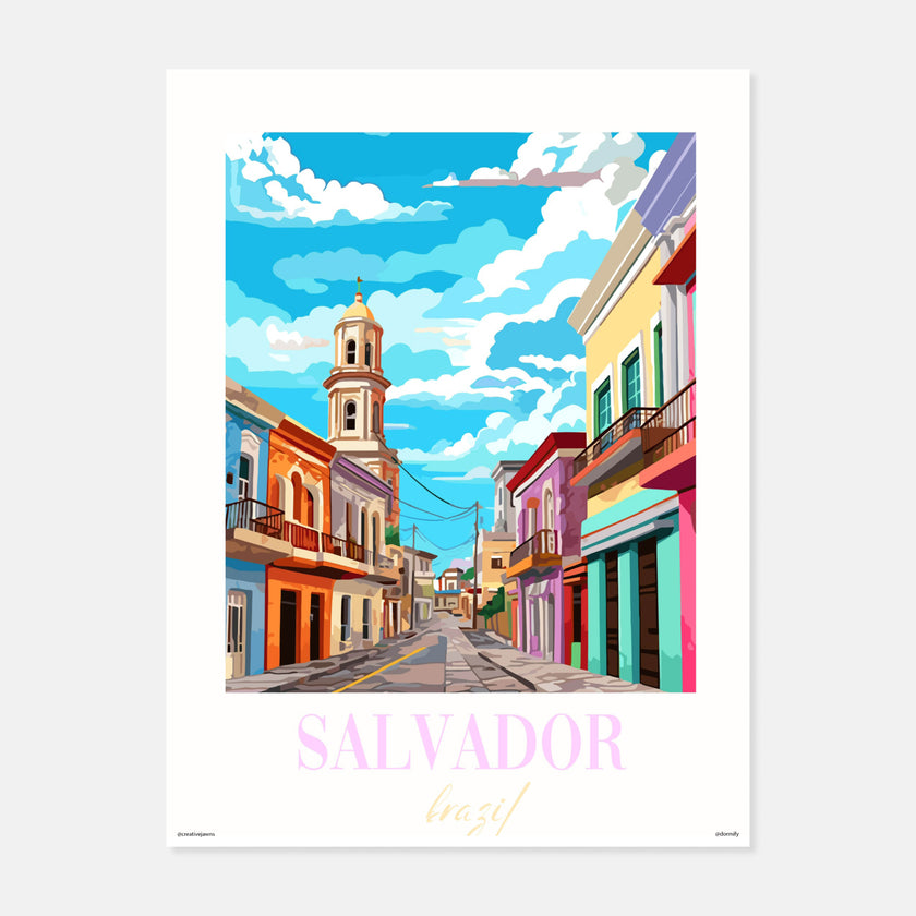 Salvador Print By Creative Jawns | Dorm Essentials - Blue / 9" x 12 ...