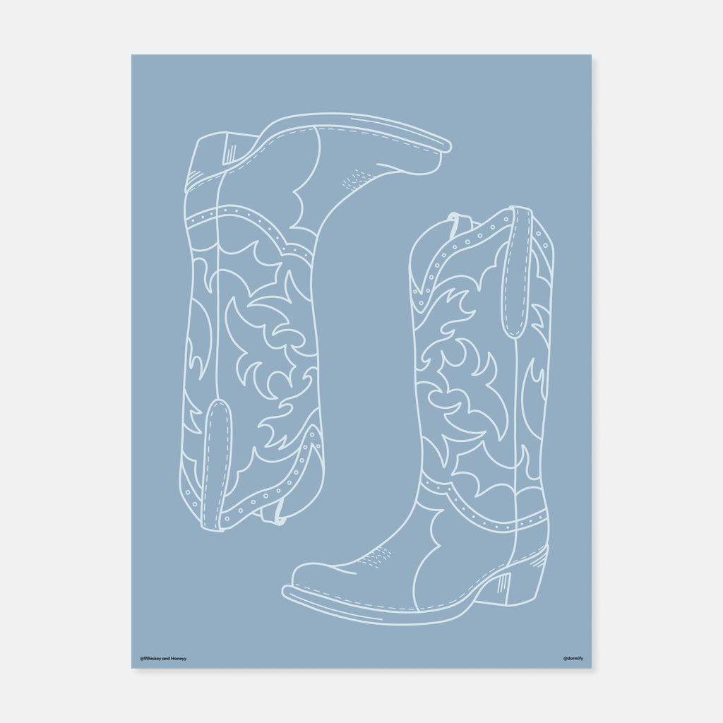 Blue Boots Print by Whiskey and Honey | Dorm Essentials – Dormify