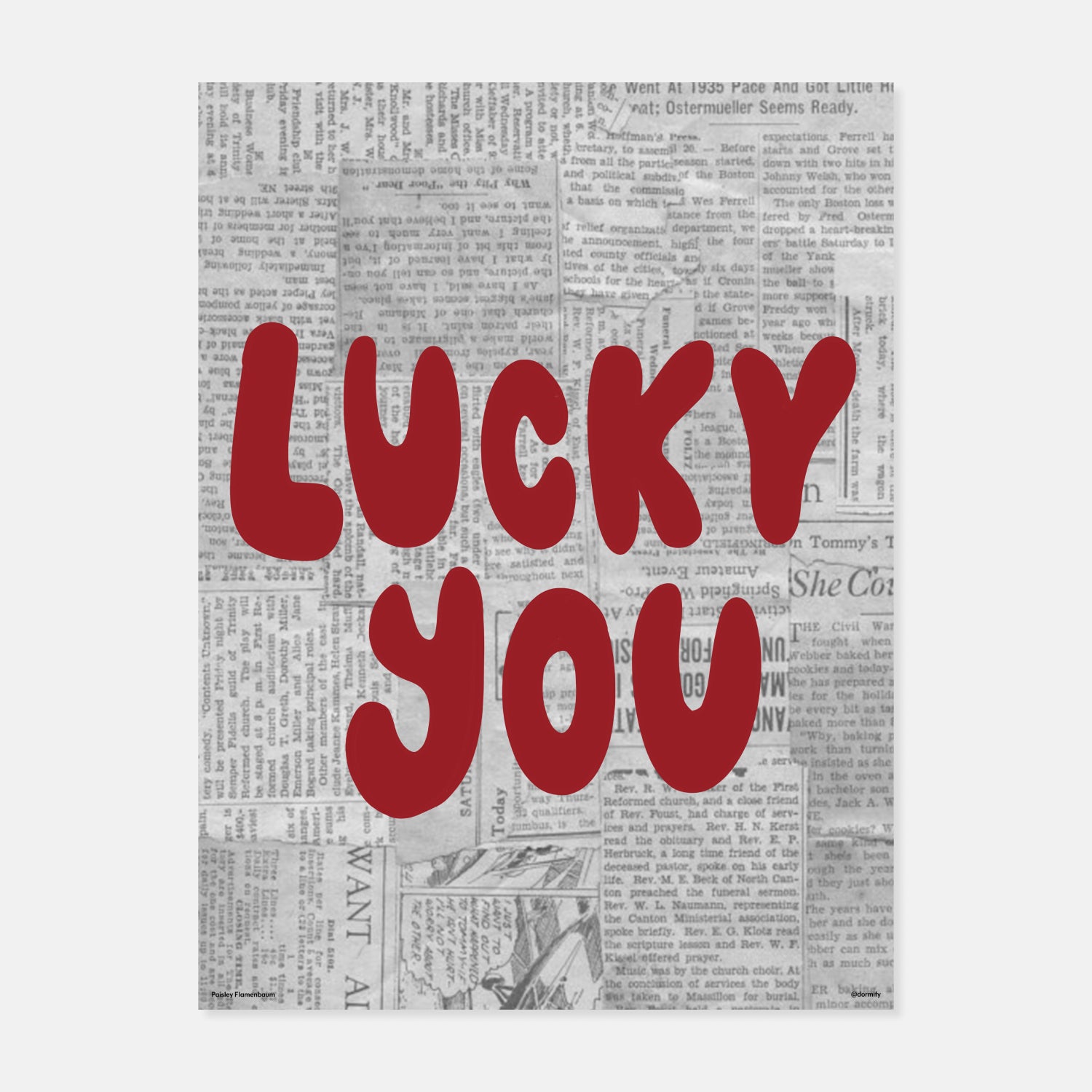 Lucky Print by Paisley Flamenbaum | Dorm Essentials - Dormify