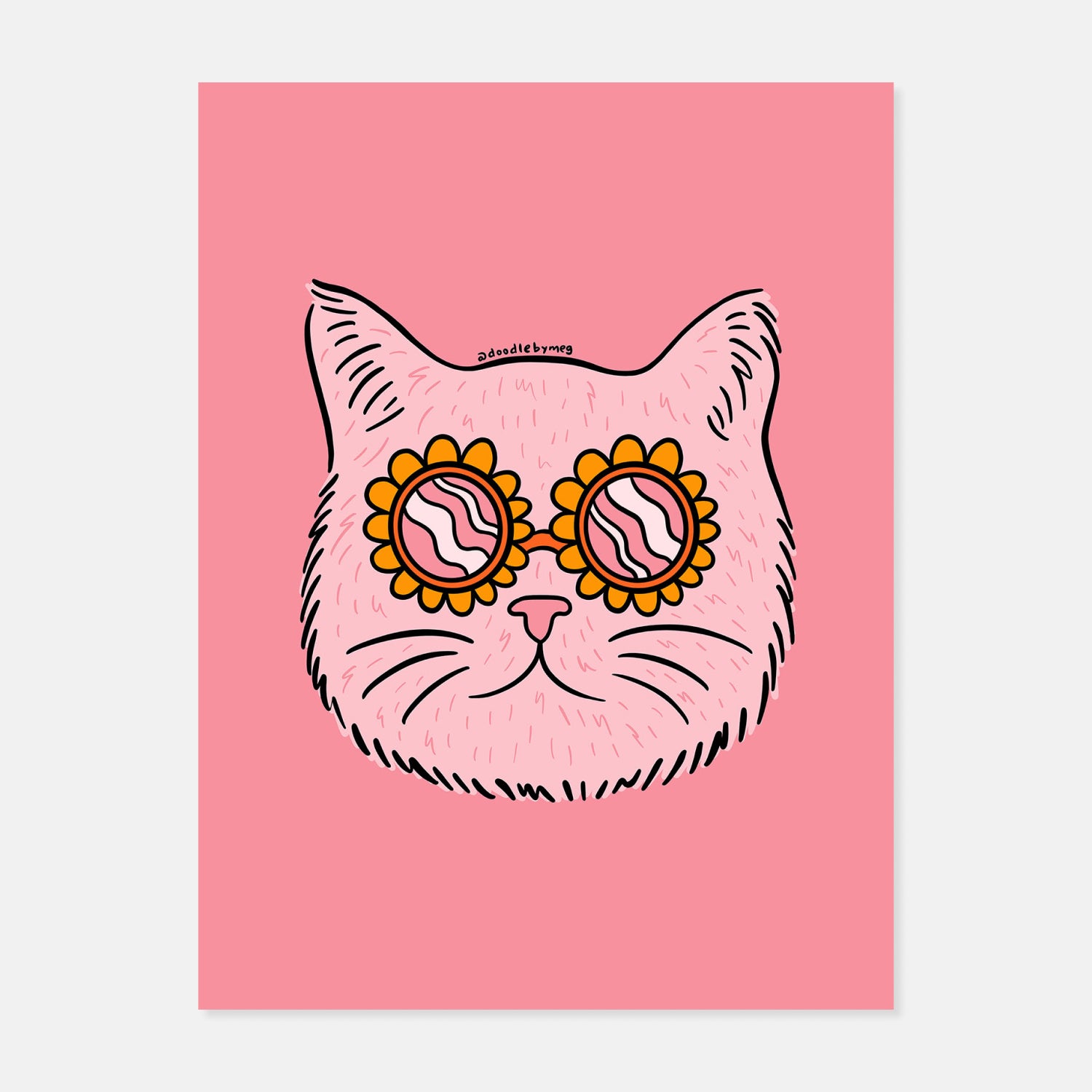 Groovy Cat Print by Doodle by Meg | Dorm Essentials - Dormify