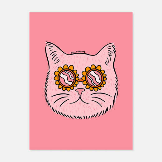 Groovy Cat Print by Doodle by Meg | Dorm Essentials - Dormify