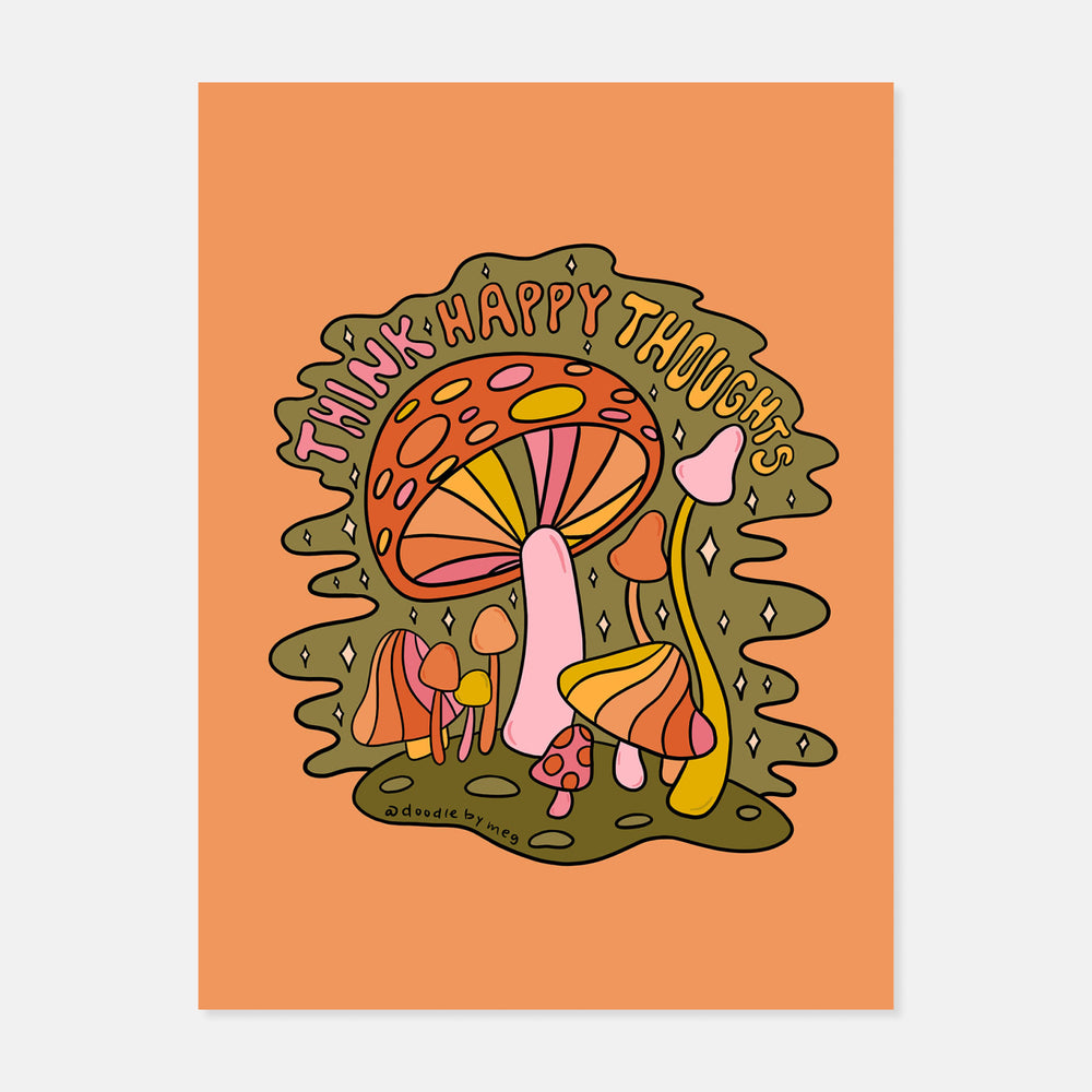 Think Happy Thoughts Print by Doodle by Meg | Dorm Essentials – Dormify