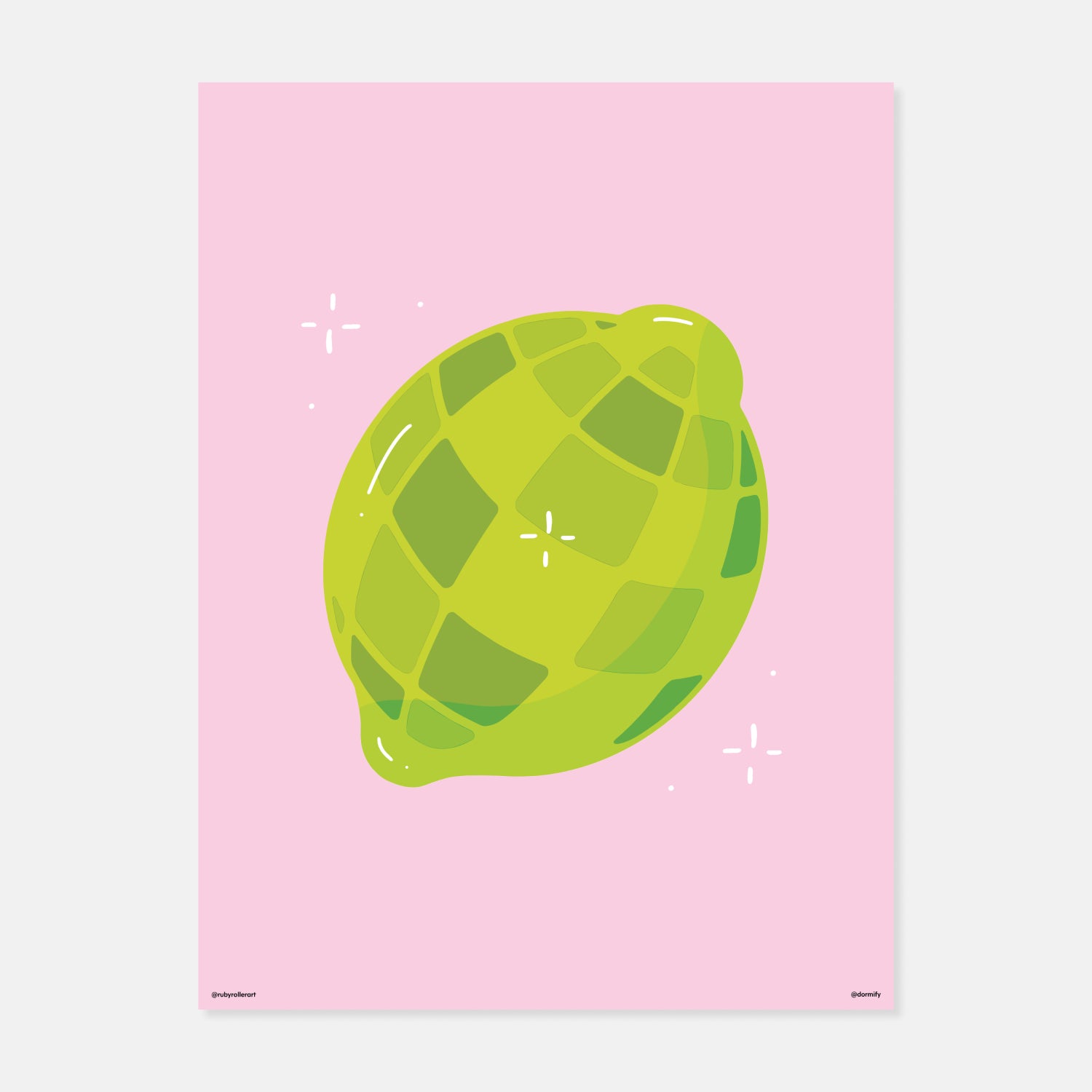 Disco Ball Lime Print by Ruby Roller Art | Dorm Essentials - Dormify
