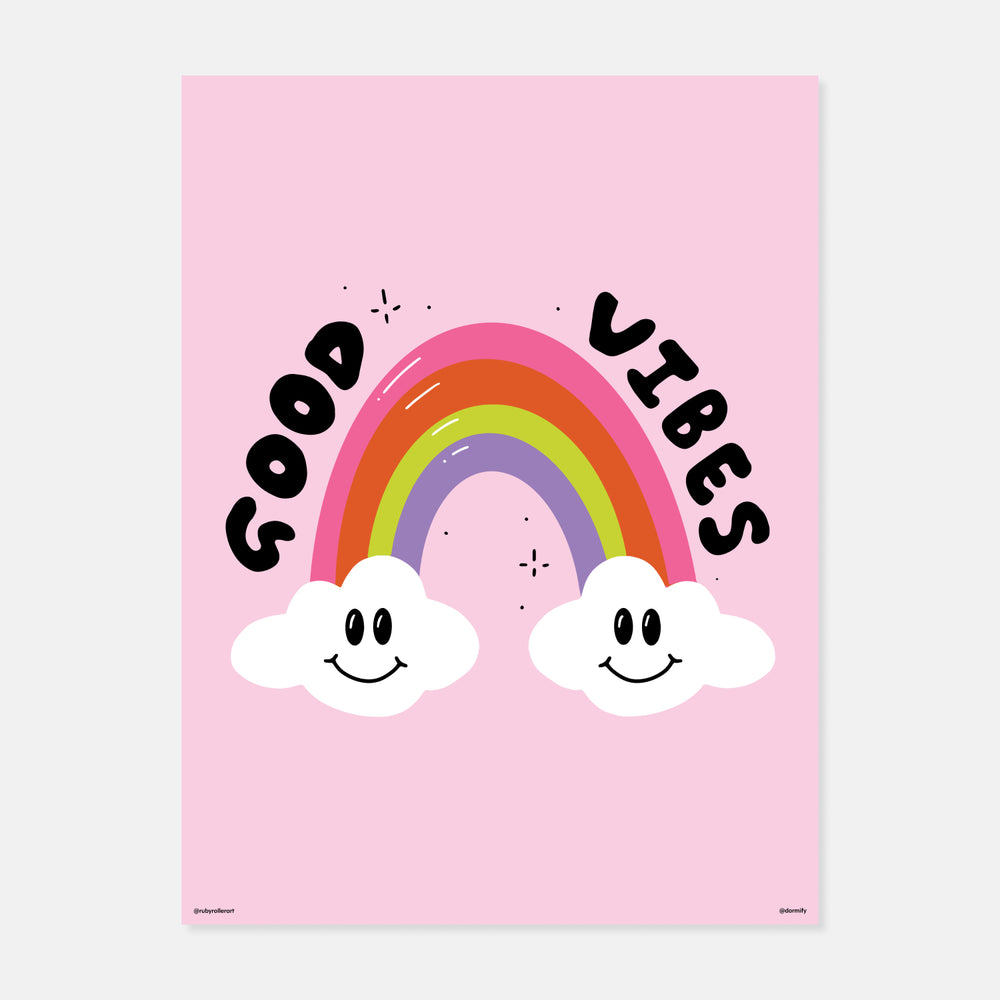 Good Vibes Print by Ruby Roller Art | Dorm Essentials – Dormify