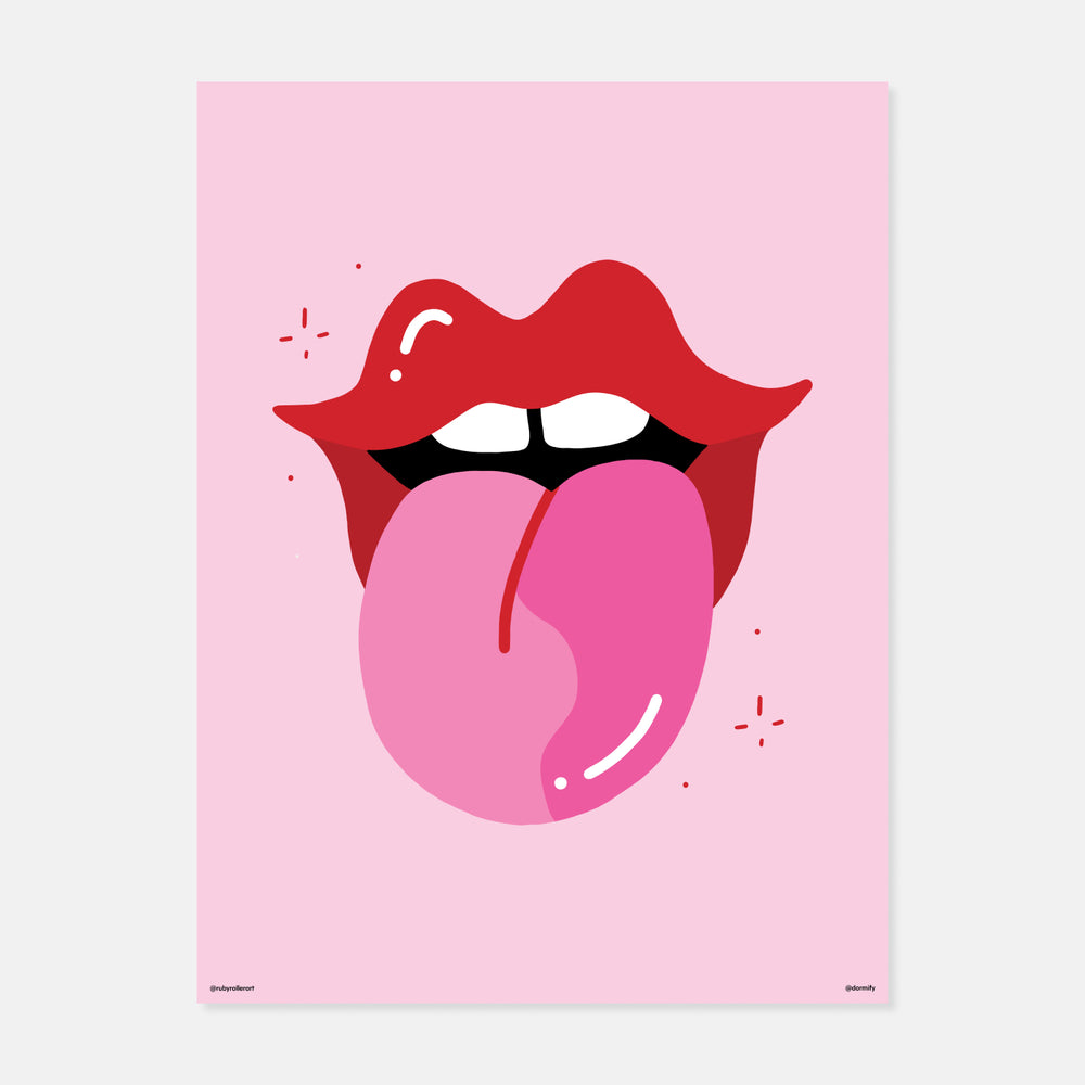 Lips Print by Ruby Roller Art | Dorm Essentials - Dormify