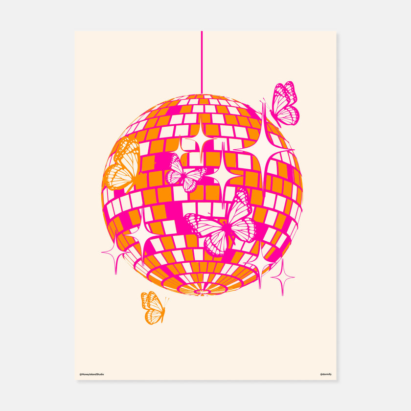 Disco Butterflies Print by Honey Island Studios | Dorm Essentials – Dormify