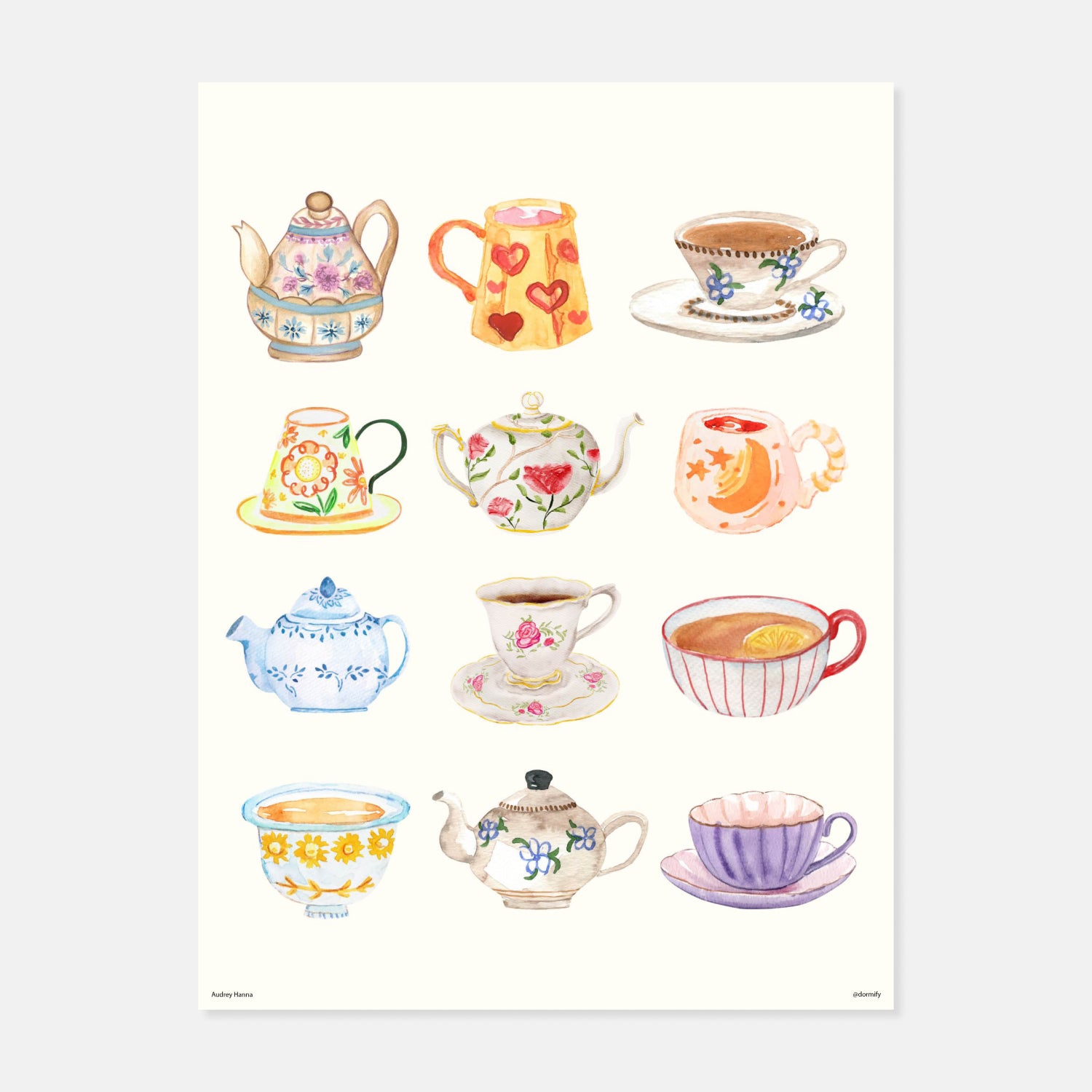 Tea Time Print by Audrey Hanna | Dorm Essentials - Dormify