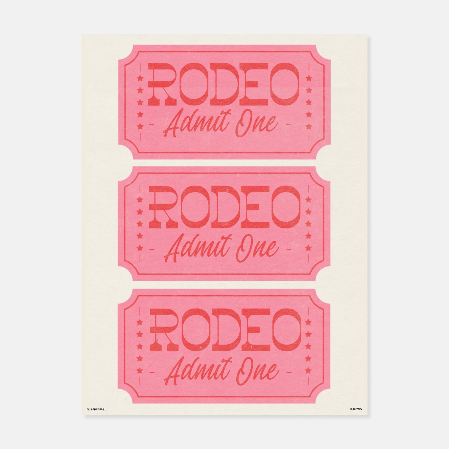 Rodeo Ticket Print by Poppy.PNG | Dorm Essentials - Dormify