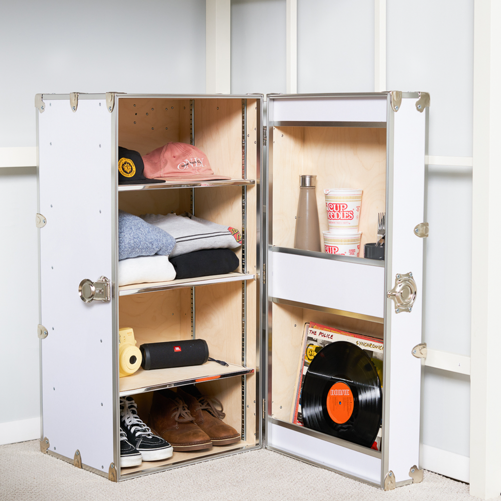 Rhino Vinyl Dorm Wardrobe with Silver Trim | Dorm Essentials - Dormify