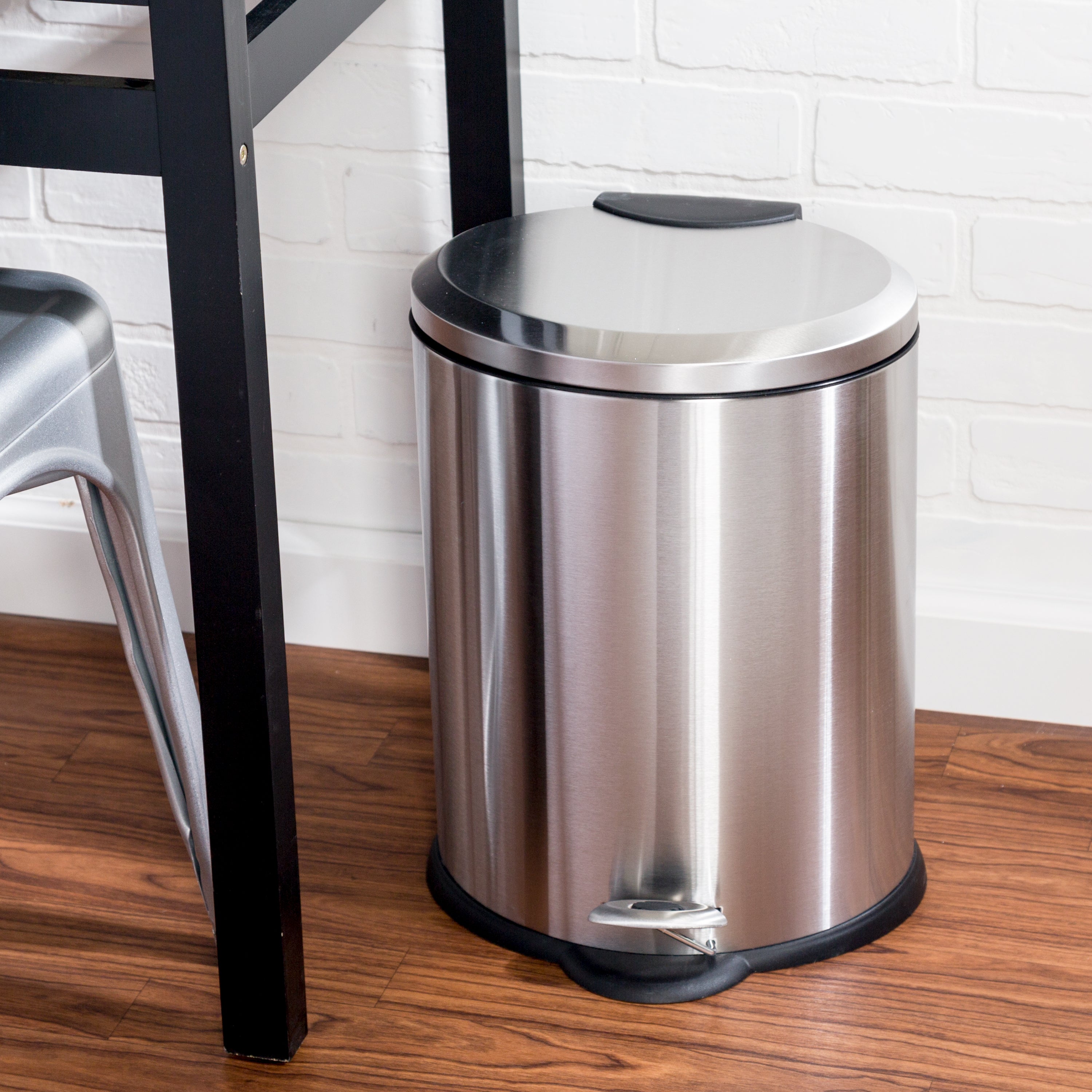 12-Liter Stainless Steel Step Trash Can | Dorm Essentials - Dormify