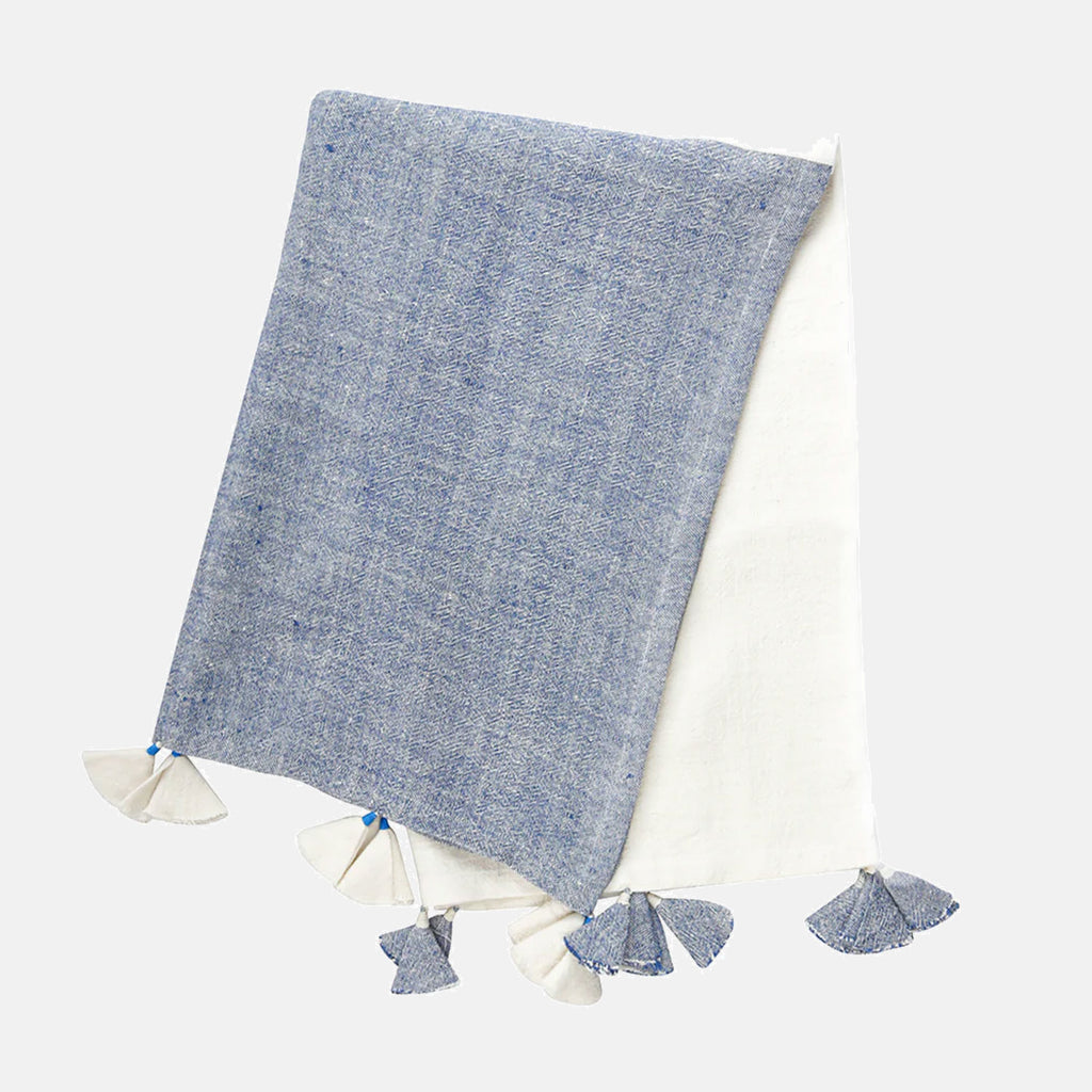 Colorblock Linen Blanket With Tassels – Dormify