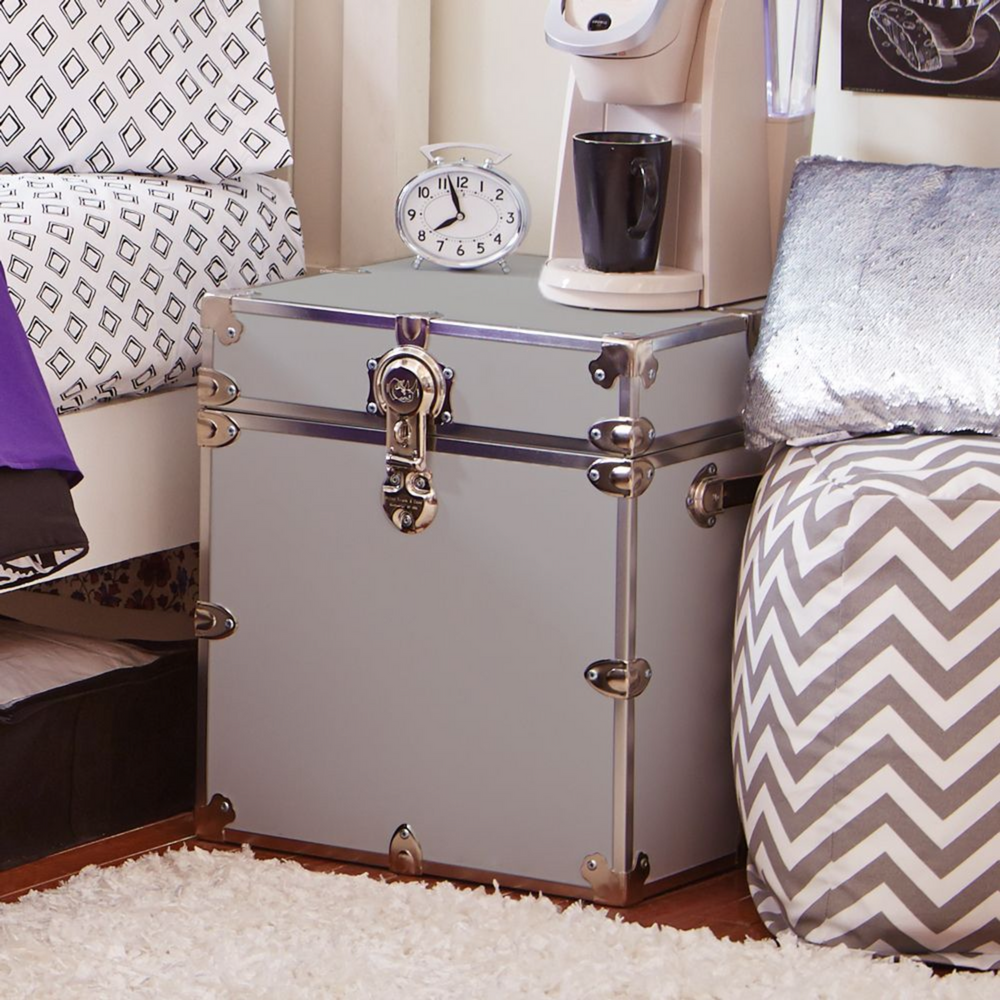 Rhino Vinyl Cube Trunk with Silver Trim | Dorm Essentials – Dormify
