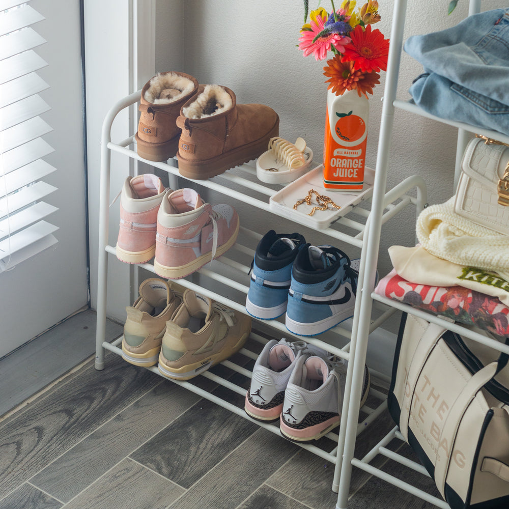 3-Shelf Steel Shoe Rack | Dorm Essentials – Dormify