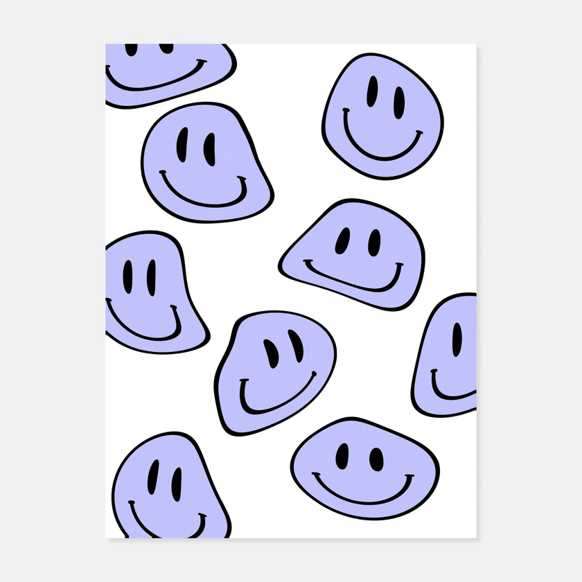 Distorted Smiley Faces Print by Frieda Print Designs | Dorm Essentials ...