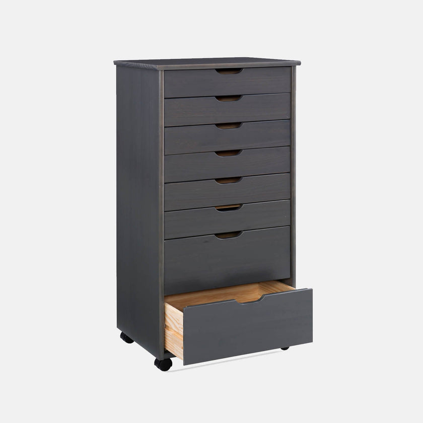 Dormify 8 Drawer Narrow Rolling Storage Cart Dorm Essentials Black