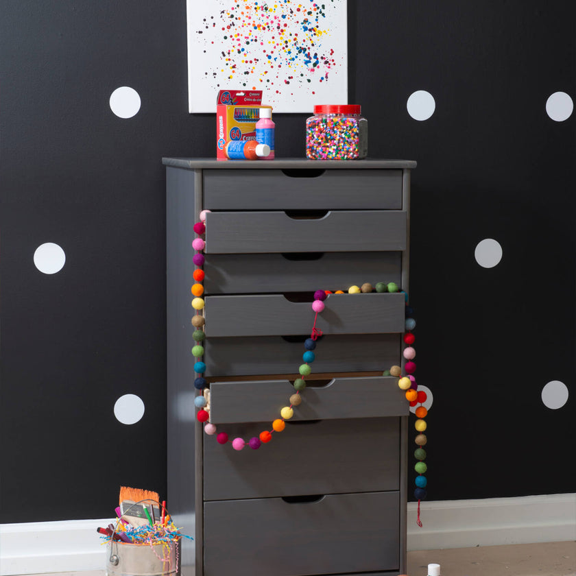 Dormify 8 Drawer Narrow Rolling Storage Cart Dorm Essentials Black