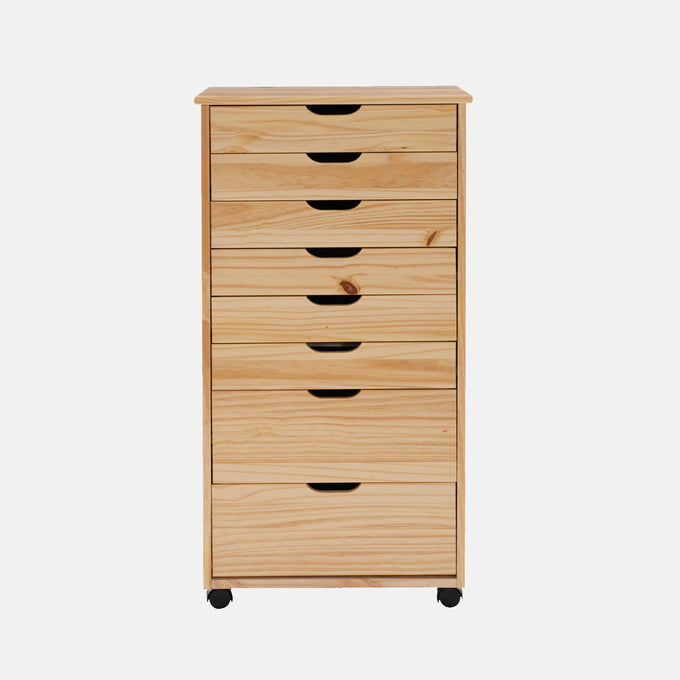 Dormify 8 Drawer Narrow Rolling Storage Cart Dorm Essentials Black