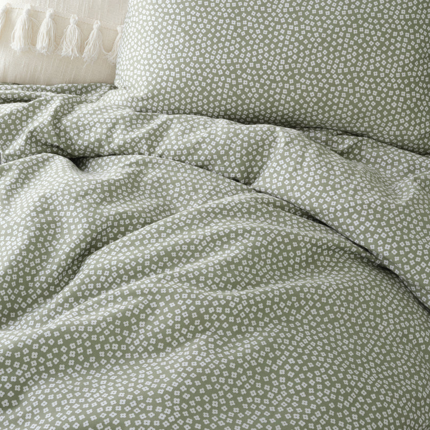 Kyra Flower Dot Duvet Cover and Sham Set | Dorm Essentials - Dormify