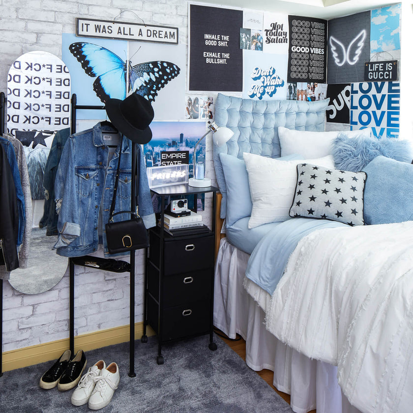 Dormify Faux Fur Throw Pillow | Dorm Essentials - Medium Grey - Dormify