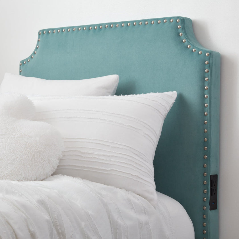 Jordyn Charging Studded Headboard | Dorm Essentials – Dormify
