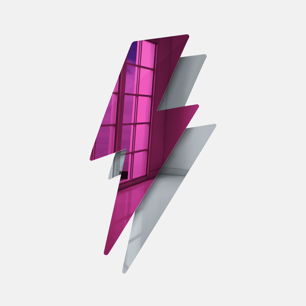 Lightning Bolt Acrylic Wall Art | Dorm Essentials - Hot Pink - Dormify