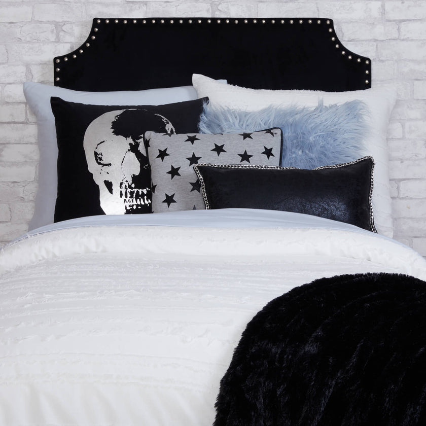 Dormify Faux Fur Throw Pillow | Dorm Essentials - Medium Grey - Dormify